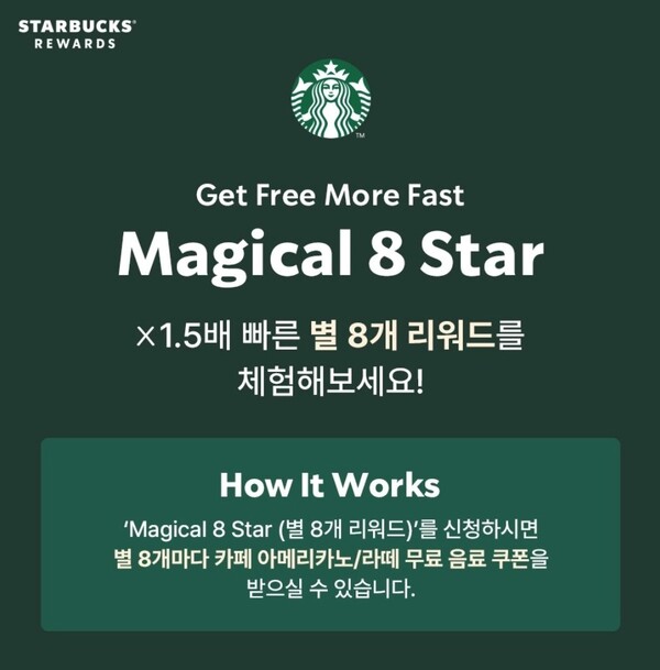 스타벅스 신규 리워드 프로그램 ‘Magical 8 star’ 회원 50만 명 달성